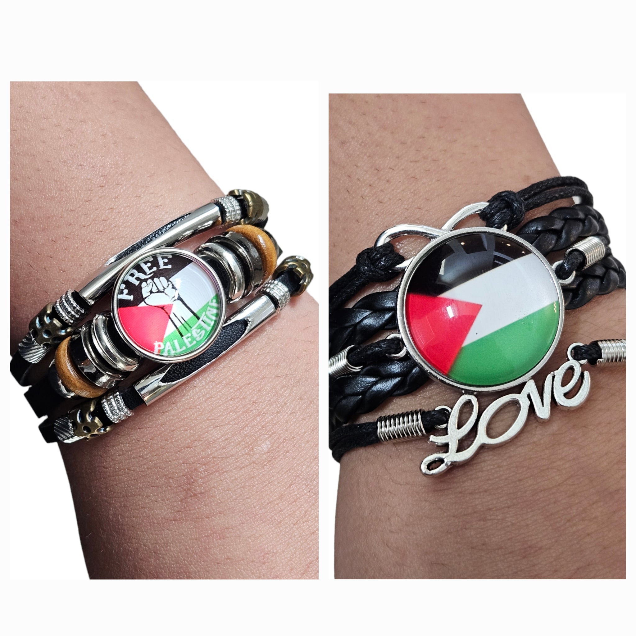 Palestine Bracelets Multilayered Leather Band Free Palestine Beads Love ...