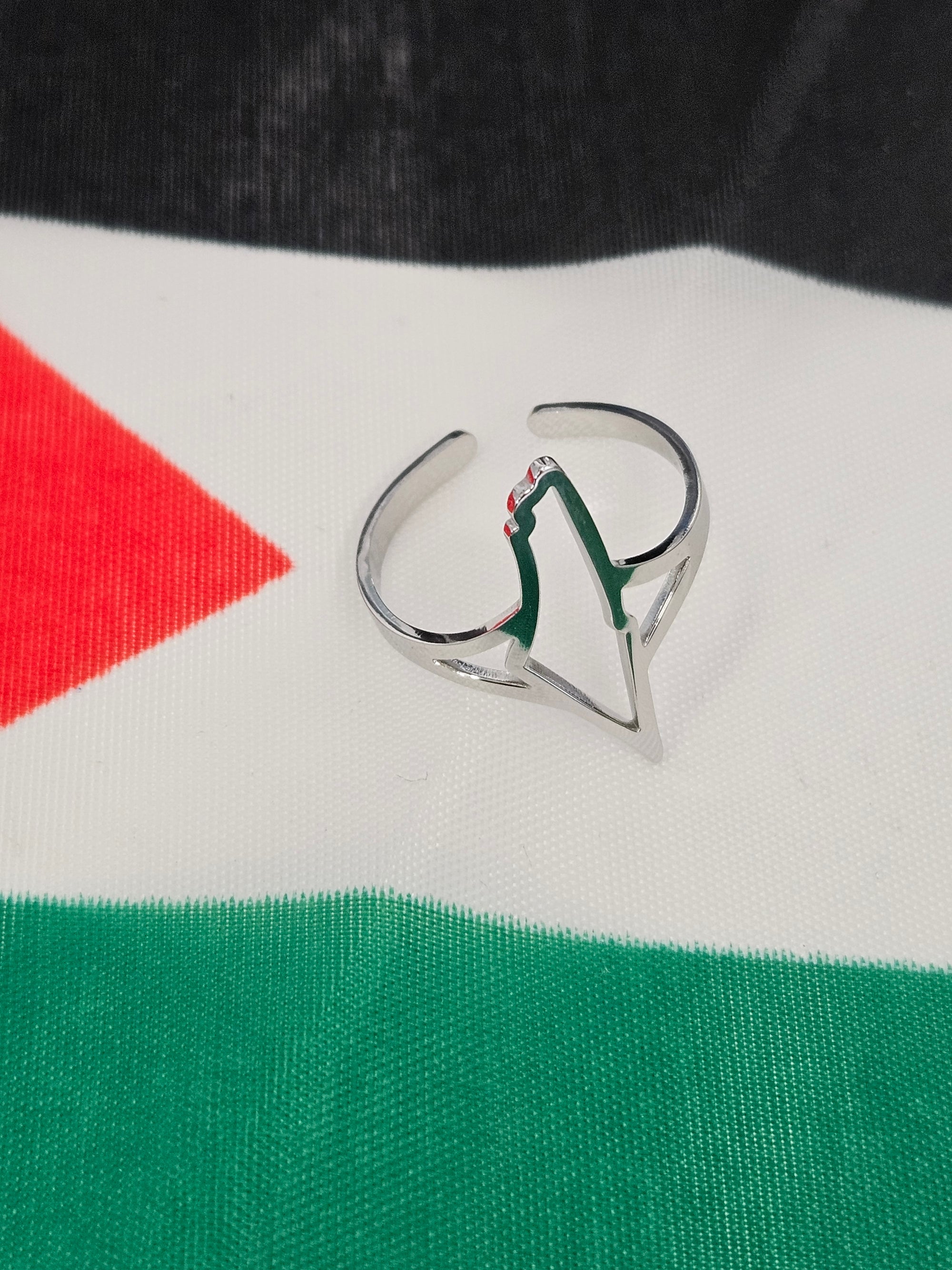 Palestine Hollow Ring Adjustable Size | Habibi Heritage