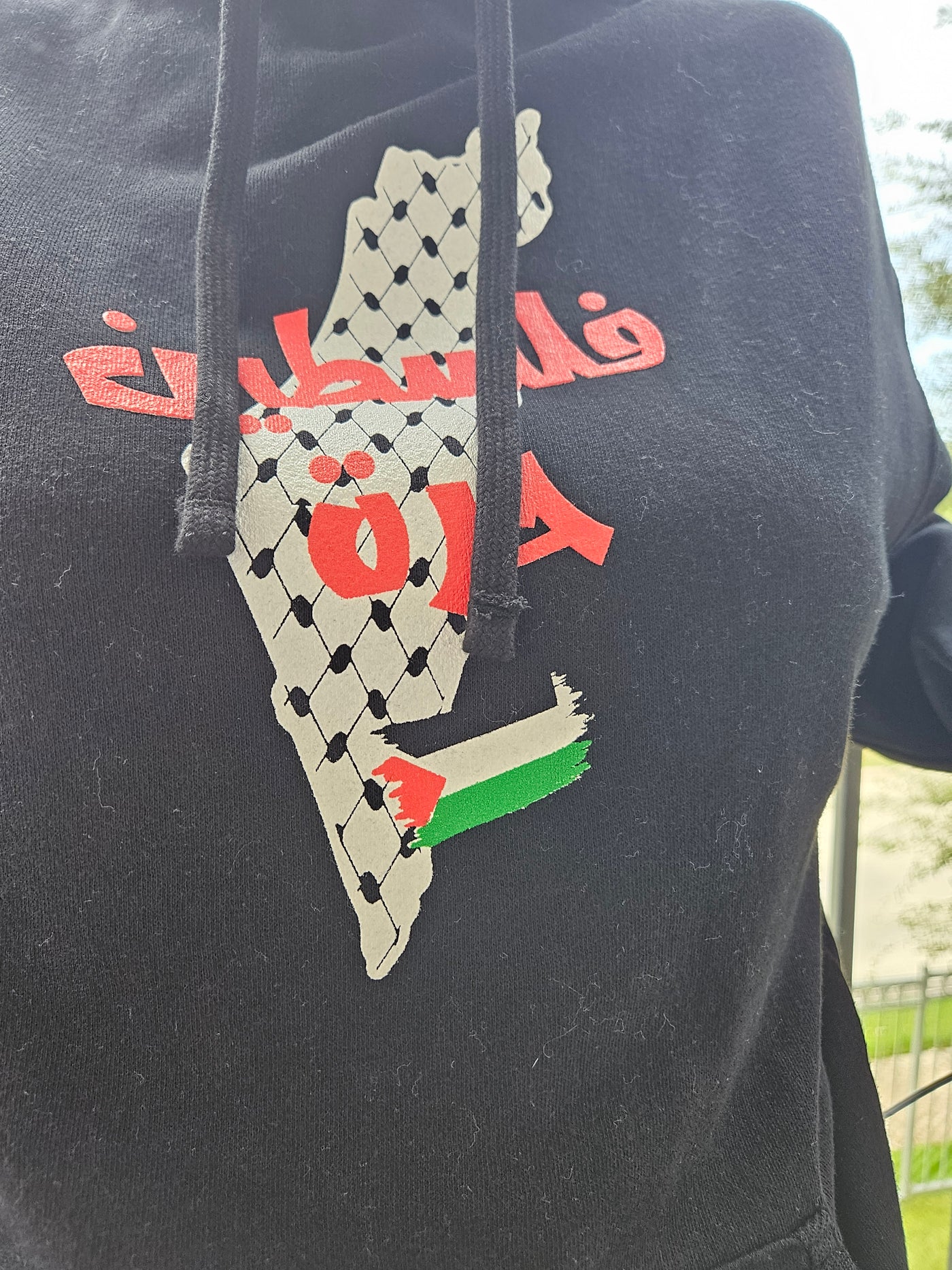 "Free Palestine" In Arabic Map Keffiyeh Hoodie - Kids & Adult sizes ...