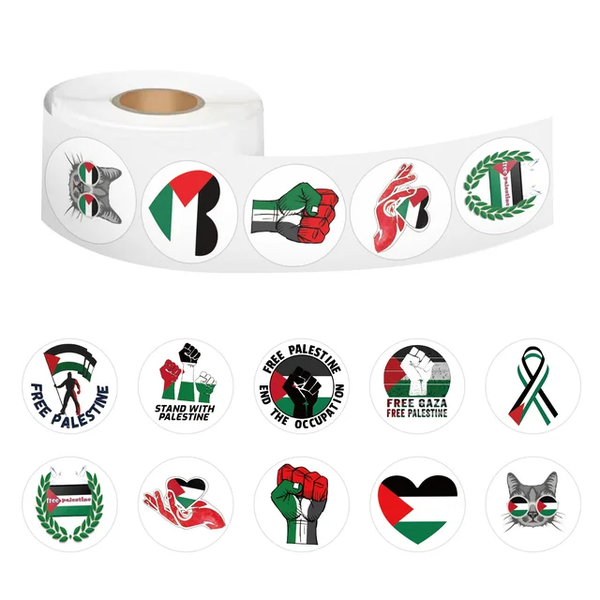 500 Count Roll Palestine Stickers - Palestinian stickers | Habibi Heritage