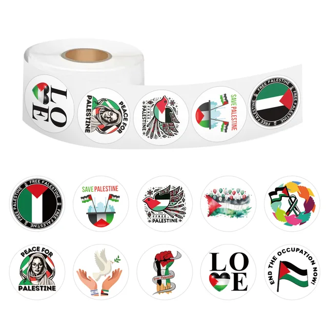 500 Count Roll Palestine Stickers - Palestinian stickers | Habibi Heritage