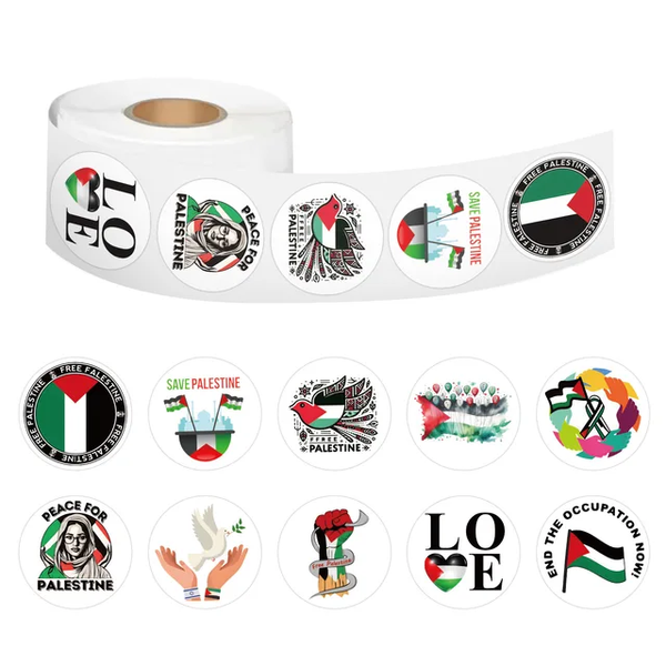 500 Count Roll Palestine Stickers - Palestinian stickers | Habibi Heritage